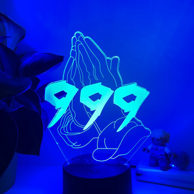 JUICE WRLD 999 3D Led Night Light for Fans Room Decor Gift 3D Lighting ...