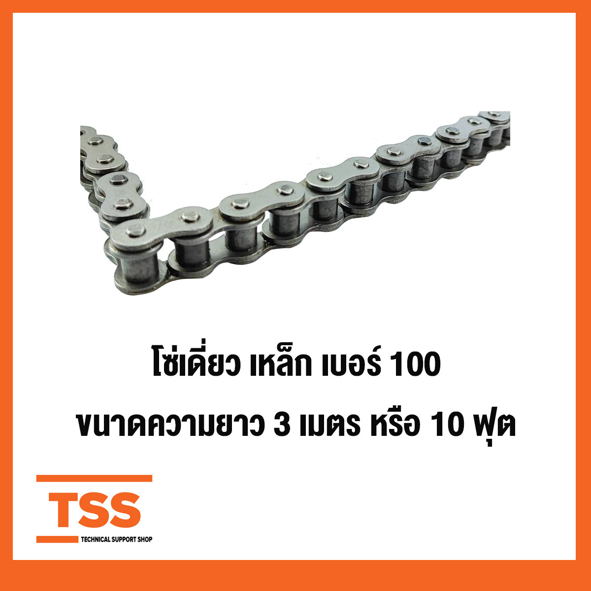 RS100-1R โซ่เดี่ยว โซ่ส่งกำลัง โซ่เหล็ก โซ่อุตสาหกรรม โซ่ เบอร์ 100 ...