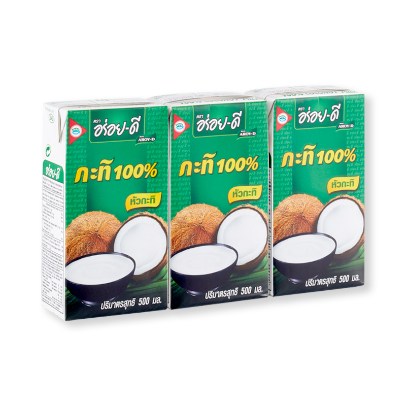 พร้อมส่ง อร่อยดี กะทิ 100 500 มิลลิลิตร x 3 กล่องAroy-D Coconut Milk 500 ml x 3 Boxes - Shop by ...