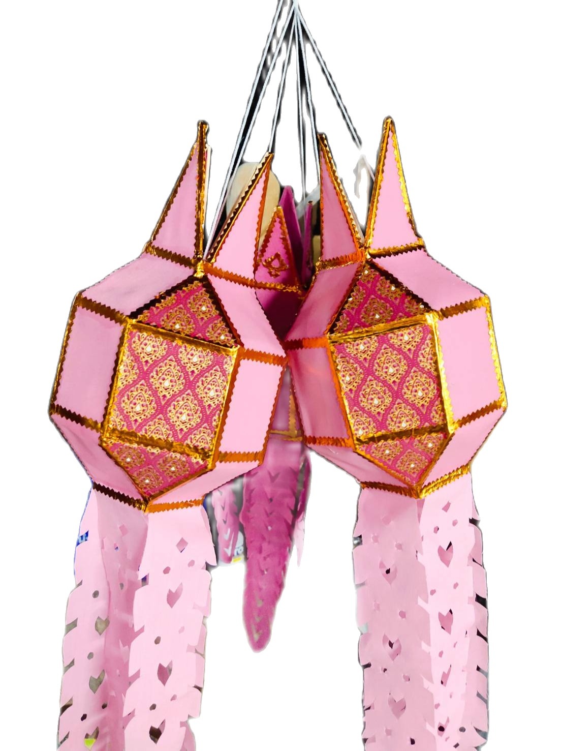 โคมล้านนา โคมผ้า โคมแขวน โคมลอยกระทง โคมยี่เป็ง ขนาด 6 นิ้ว ลายไทย ...