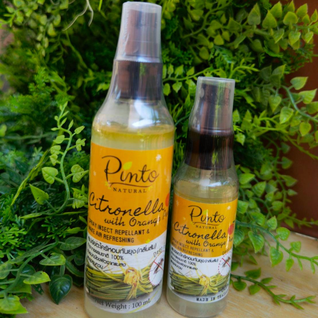 Pinto Natural สเปรย์ตะไคร้หอม(กลิ่นเปลือกส้ม)ไล่ยุง ไล่เเมลง สามารถใช้ ...