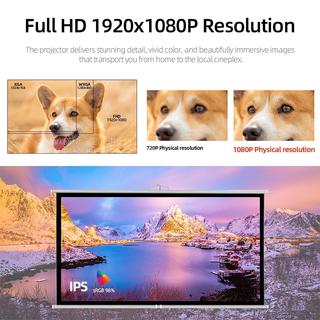 โปรเจคเตอร์ AUN Full HD Projector AKEY7 MAX 7500 Lumen 3D Home Cinema ...