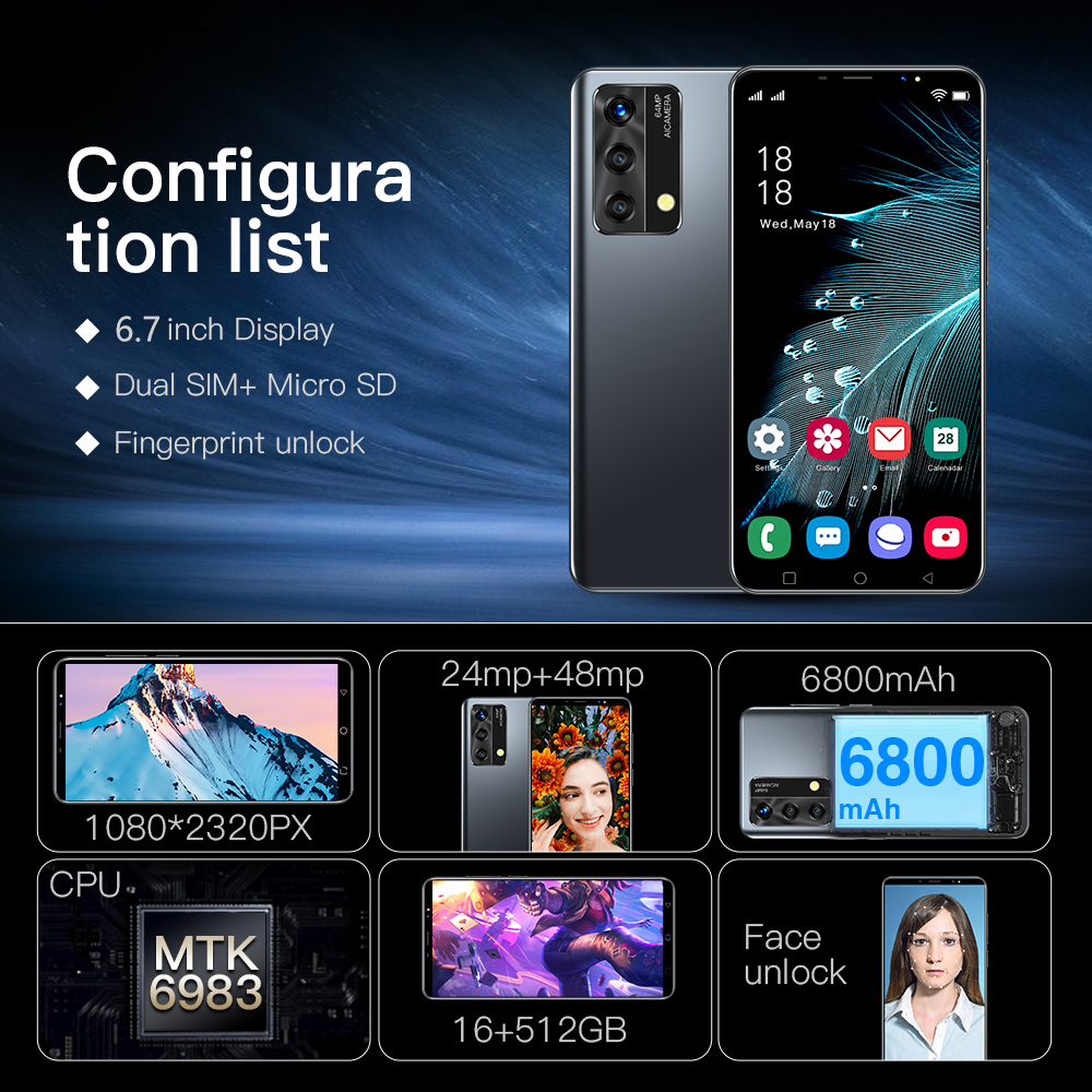 โทรศัพท์มือถือ Xiaoml note12Pro 5G 6.7นิ้ว รองรับ2ซิม Smartphone 4G5G แรม16GB รอม512GB 24MP48MP ...