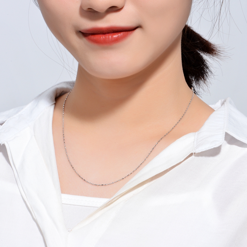 Real Jewelry 925 Silver Long Necklaces For Women's Chain On Neck Water ...