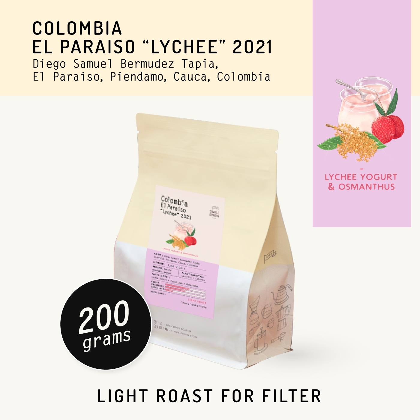 Colombia El Paraiso Lychee Lot 2021 (Specialty Coffee) | Lazada.co.th