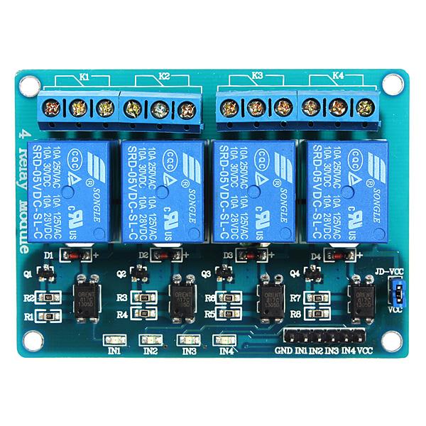 4-Channel 5V Relay Module Low Level Trigger 10A 250VAC with LED : บอร์ด ...