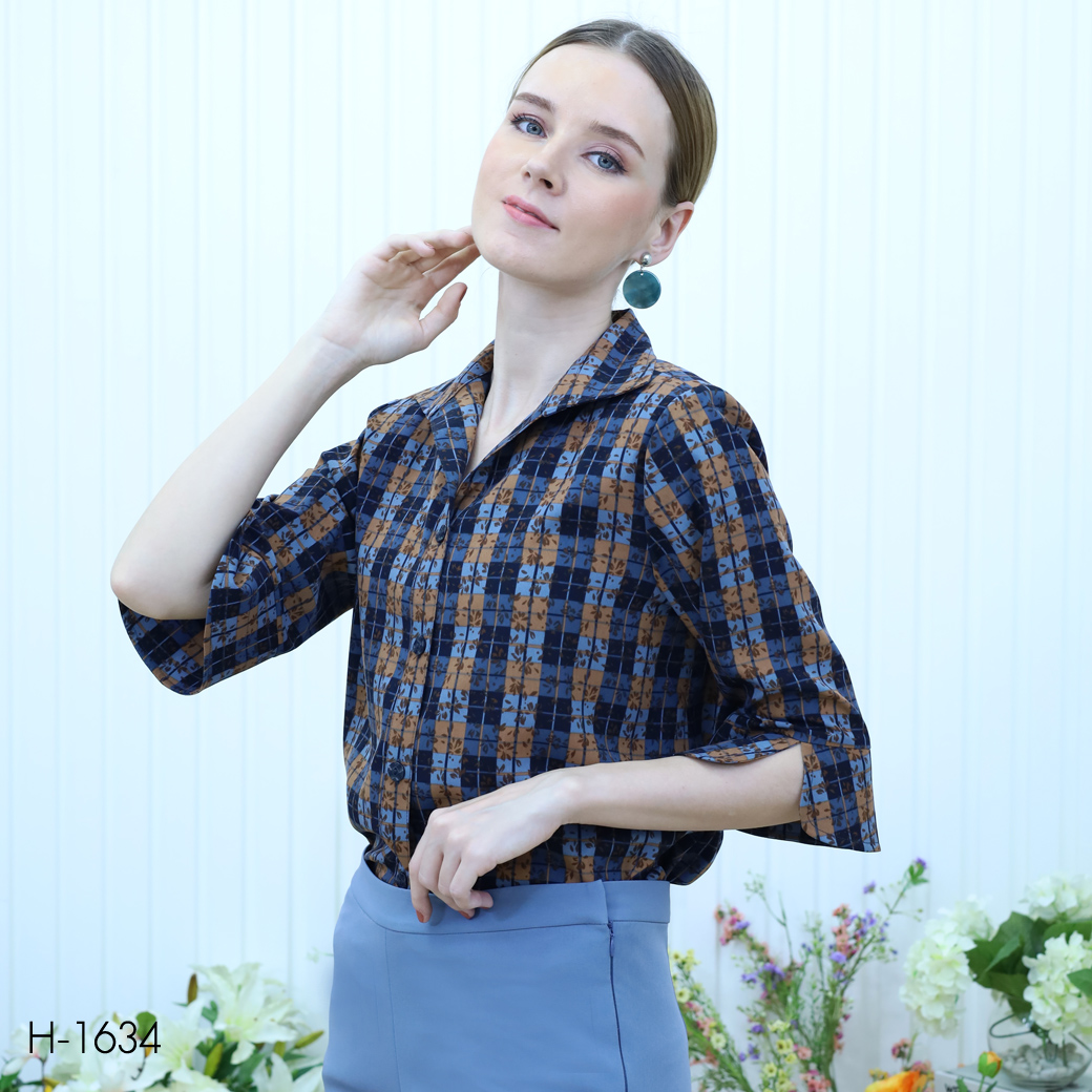 MIKIKO Shirt MI-H1634 โคโม่ ชีราเม้นท์ แขนยาว IGPU22-1 | Lazada.co.th