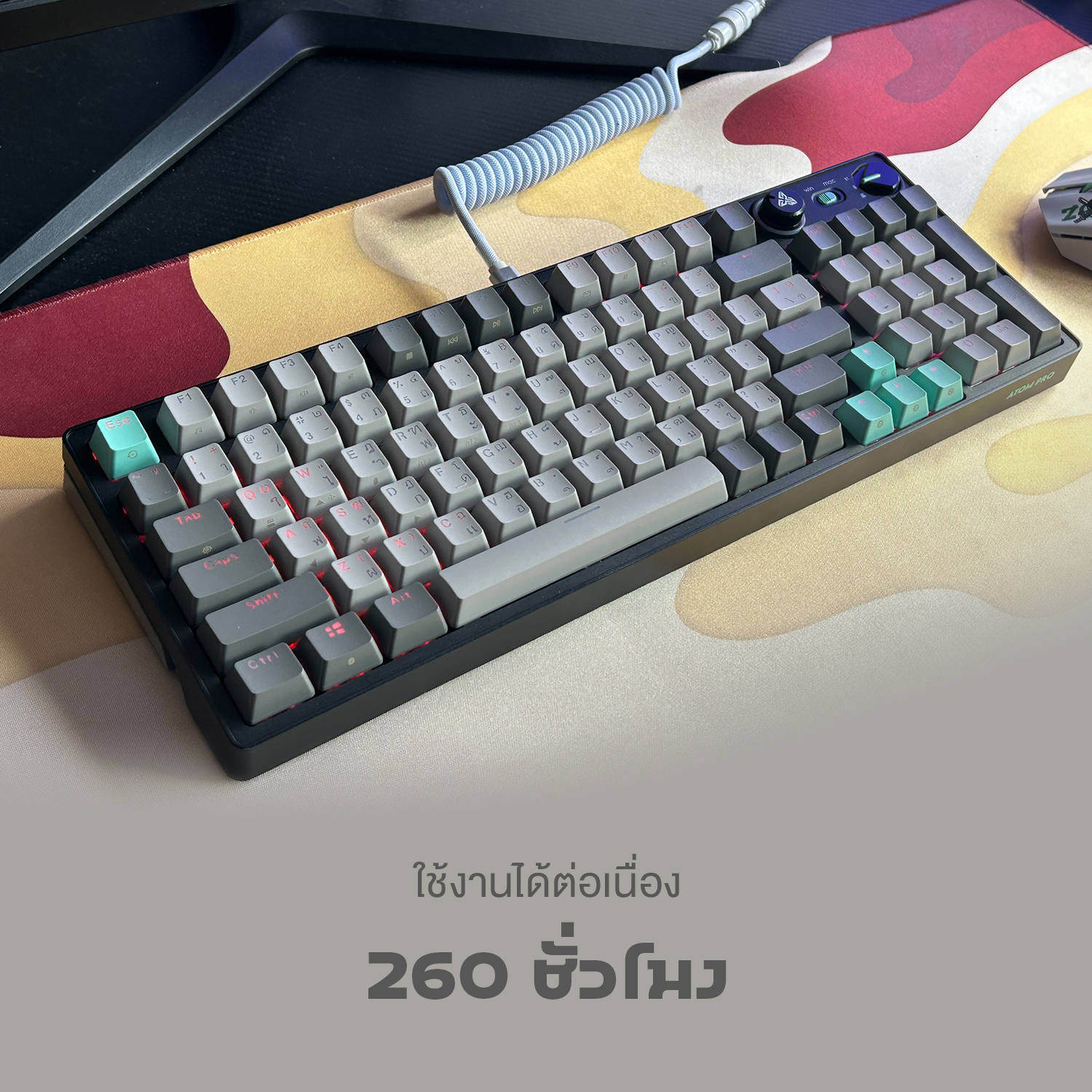 FANTECH รุ่น MK914 Atom Pro 96 SATURN คีย์บอร์ดเกมมิ่ง 90 เชื่อมต่อได้3ระบบ ทั้งต่อสาย ไร้สาย ...