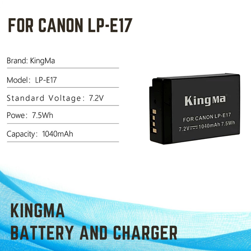 KingMa แท้100 LPE17 LP-E17 แบตและที่ชาร์จแบตสำหรับ RP M3 M6 750d 760d ...