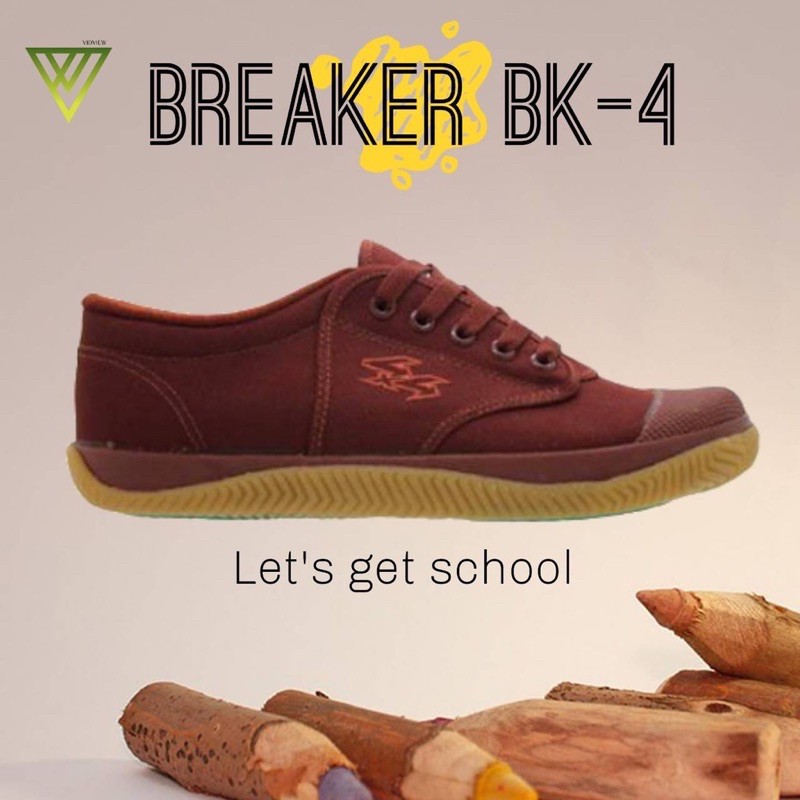 HOT ITEM รองเท้านักเรียนเบรกเกอร์ ฟุตซอล Breaker รุ่นBk4 พื้นเหลือง ...