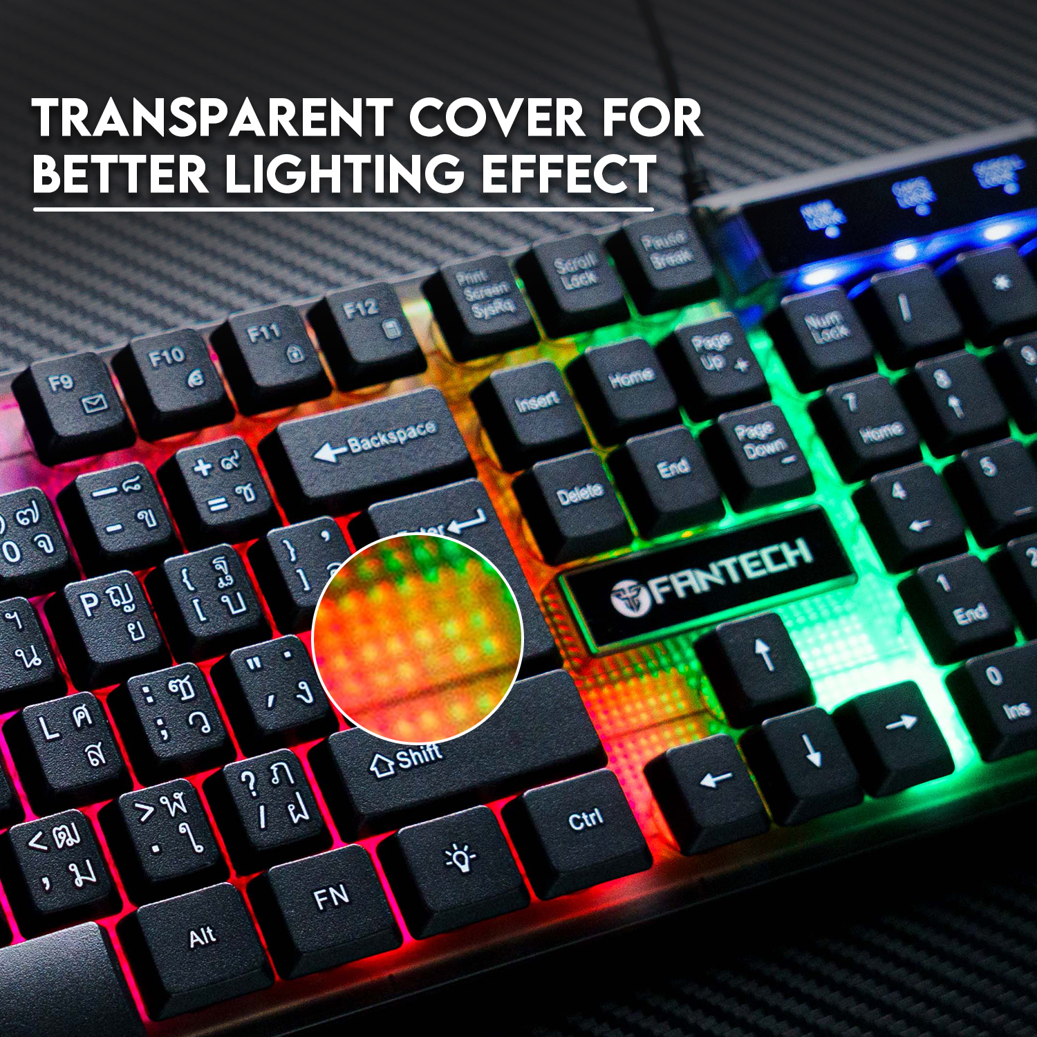 FANTECH คีย์บอร์ดเกมมิ่ง Semi Mechanical ไฟ RGB Gaming Keyboard รุ่น K514 - FANTECH - ThaiPick