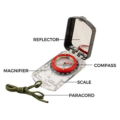 TurnOnSport Sighting Compass Mirror Adjustable Declination - Boy Scout ...