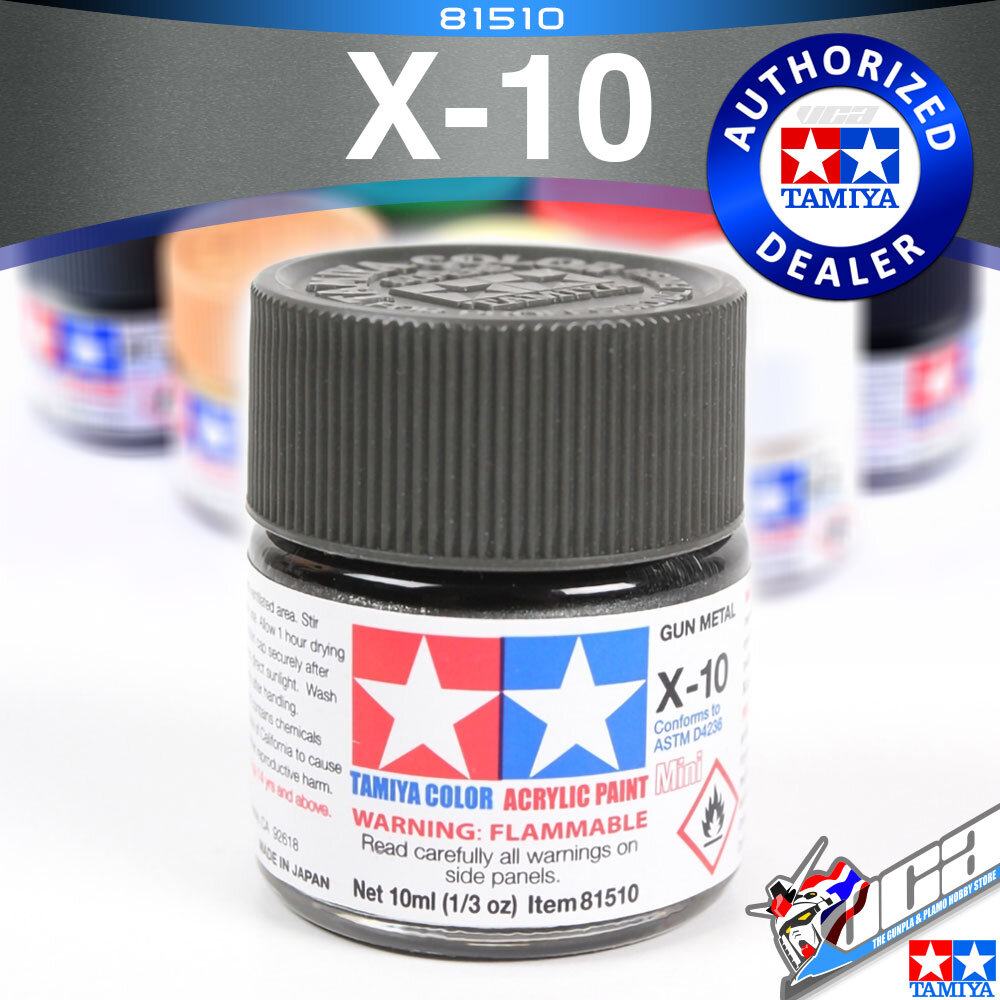 TAMIYA 81510 X-10 X10 GUN METAL สีกันเมทัลเงา ACRYLIC PAINT MINI COLOR ...