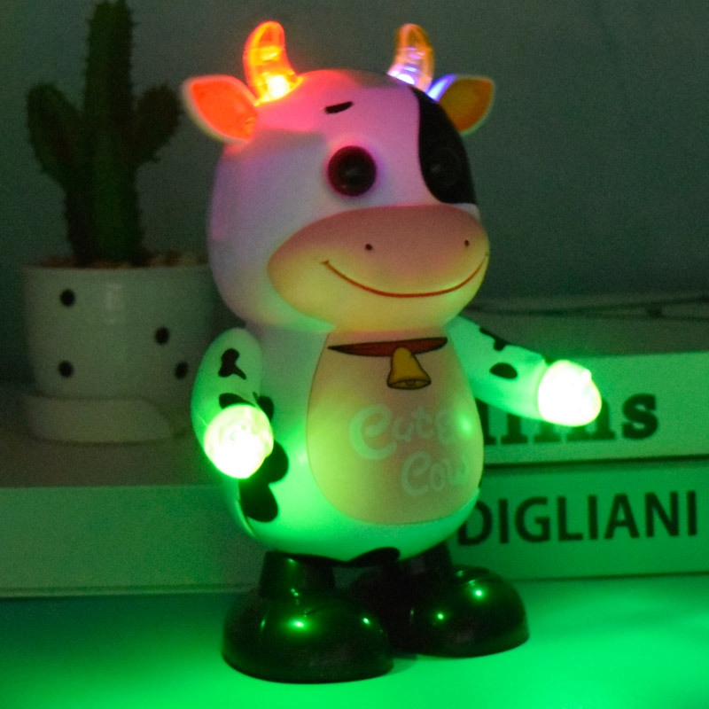 Kids Electric Singing Moving Dancing Cute Cow Model Robot Toy with ...