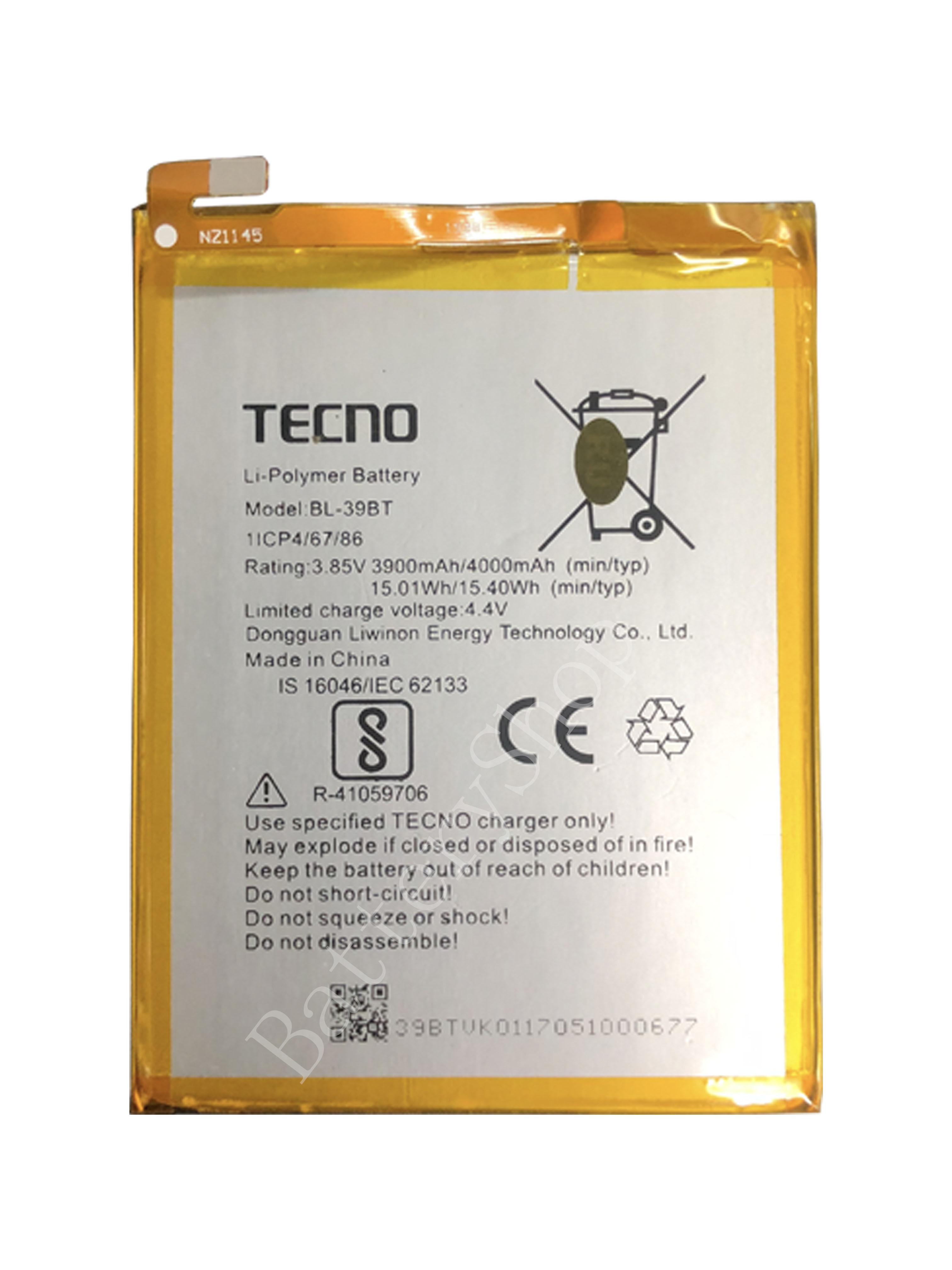 แบตเตอรี่ แท้ Tecno i5 Pro / Tecno i7 battery แบต BL-39BT 4000mAh รับ ...