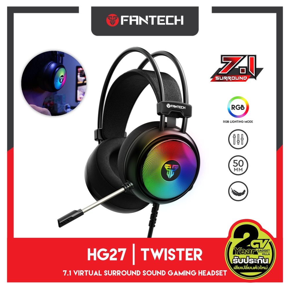 FANTECH รุ่น HG27 TWISTER Gaming Headset ระบบ 7.1 หูฟังเกมมิ่ง แฟนเทค ...