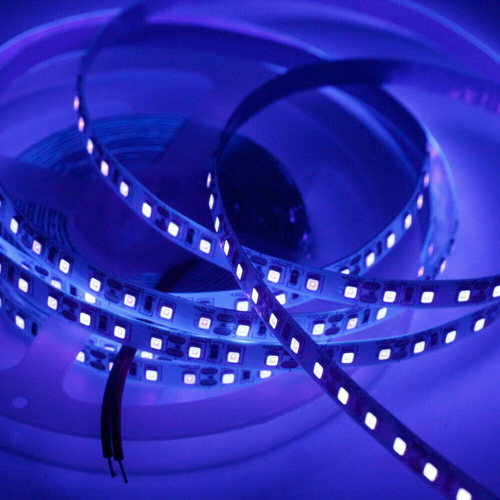 12V UV Ultraviolet 395-405nm led strip black light 5050 2835 SMD 60ledm ...