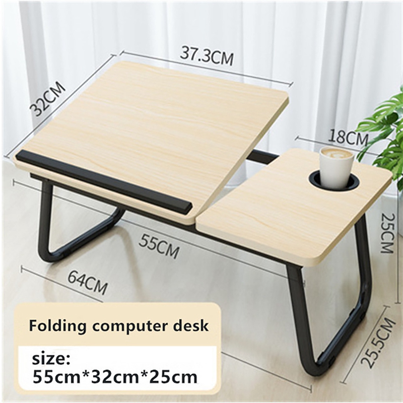 Folding Laptop Desk for Bed Portable Computer Tray with Cup Holder Bed ...