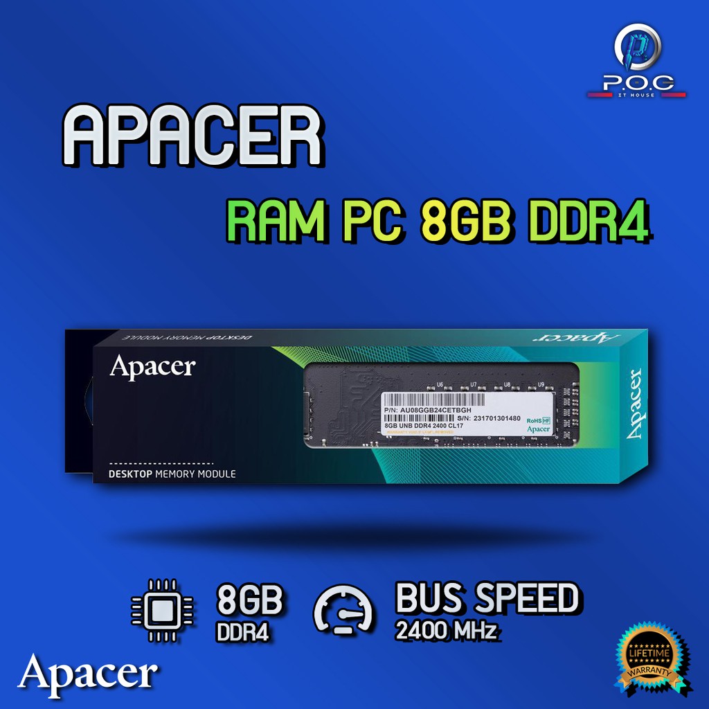 APACER RAM PC 8GB DDR4 2400Mhz 16chip - P.o.c.IThouse - ThaiPick