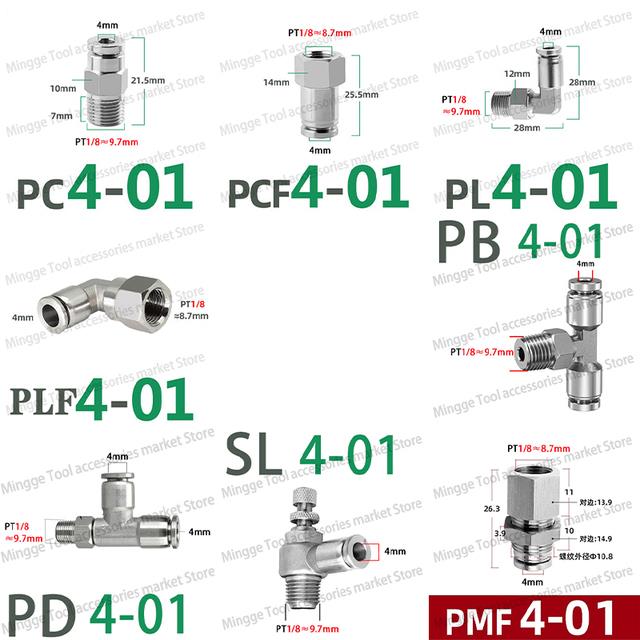 304 Stainless Steel Pneumatic Quick Connector PC PCF PL PLF PB PD SL PMF Air Pipe 4 6 8 10 12mm ...