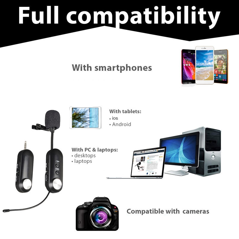 Wireless Microphone Clip-on Collar Tie Microphone Mobile Cell Phone ...