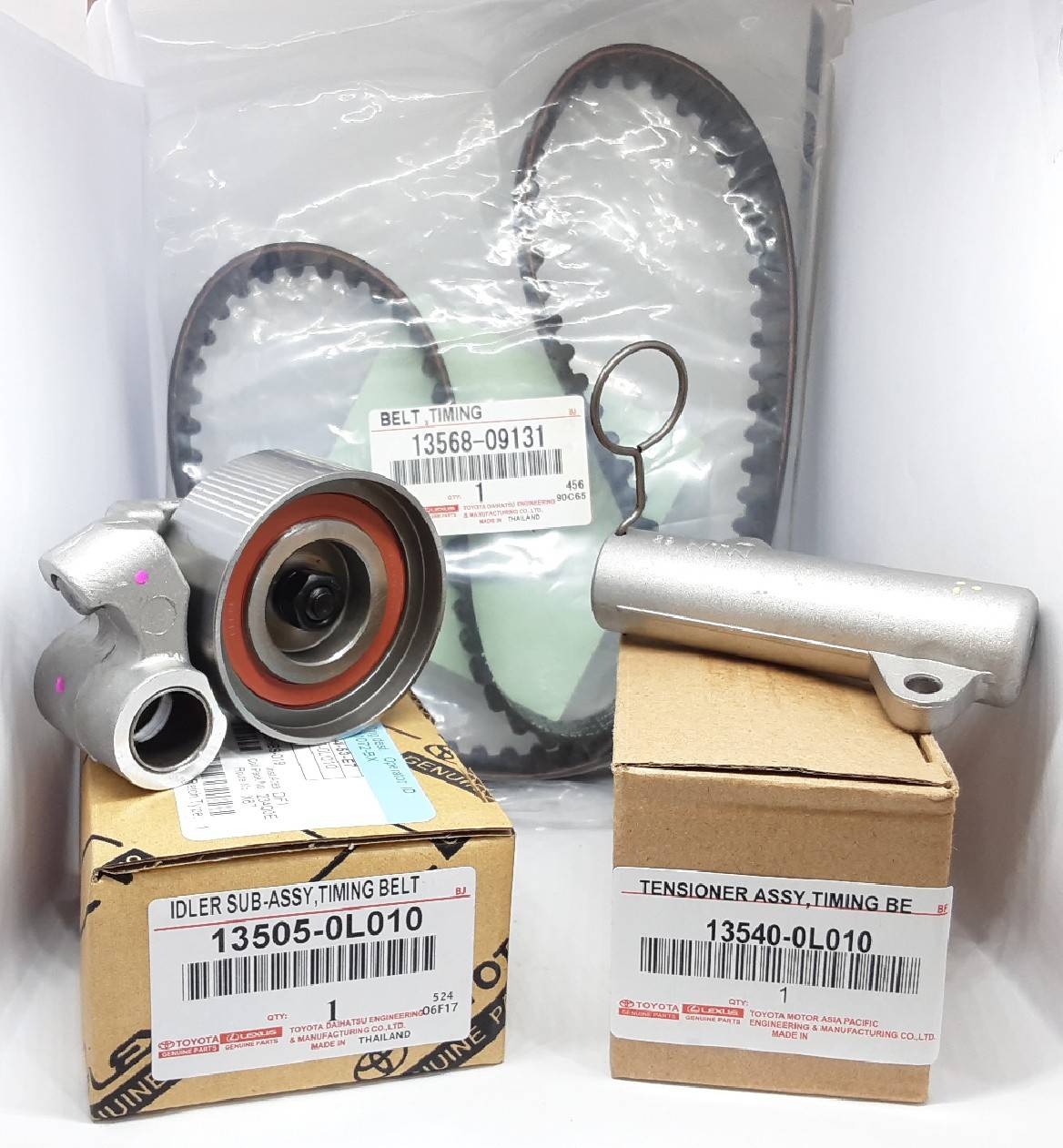 ชุดสายพานราวลิ้น(สายพาน+ช็คดันสายพาน+ลูกลอก) TOYOTA VIGO #13568-09131 ...