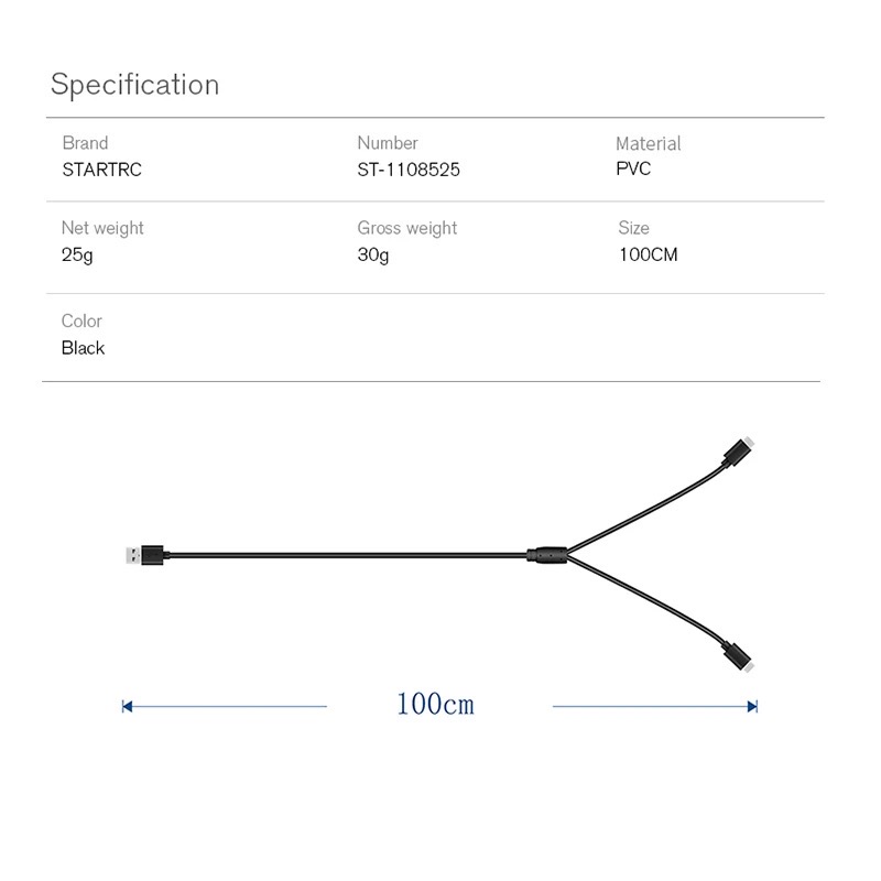 STARTRC POCKET2 Type C 2 in 1 Double Type C USB Charging Cable for DJI OSMO POCKET 2 Camera ...