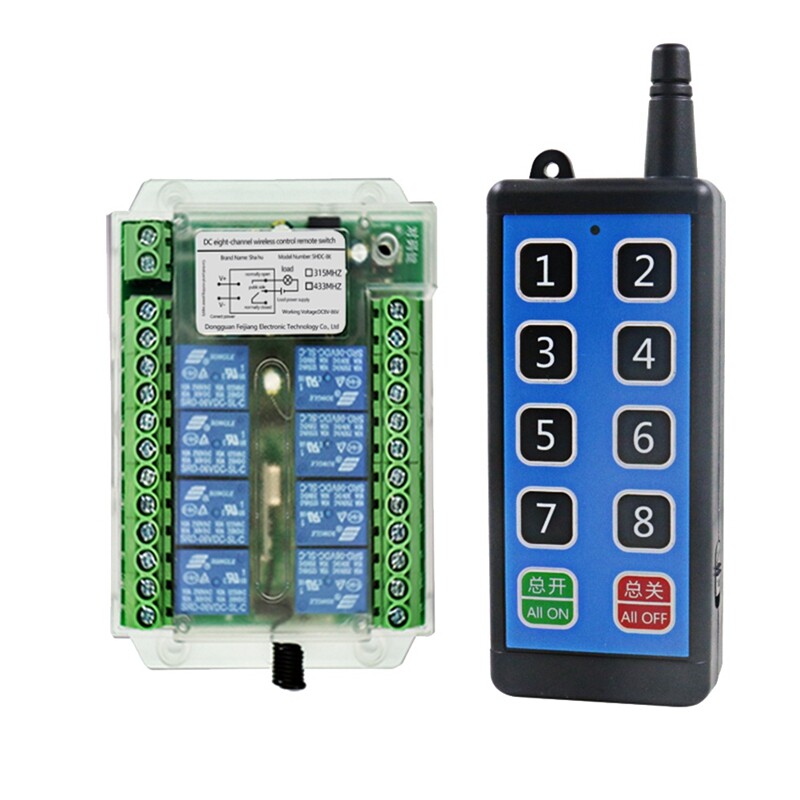 8 Channel Wireless Rf Remote Control Switch DC 9-72V Remote Control ... 8 Channel Wireless Rf Remote Control Switch DC 9-72V Remote Control ...
