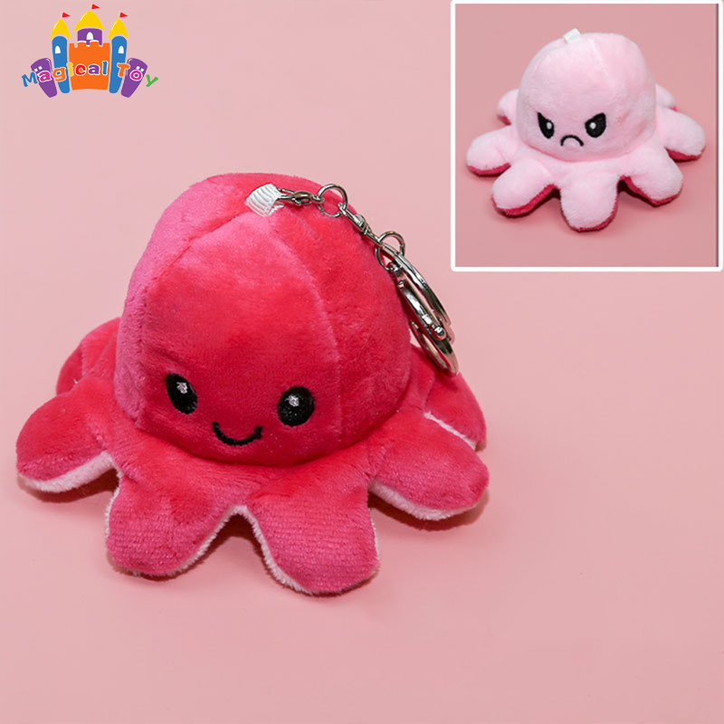 FunsLane Reversible Octopus Plush Pendant Double-sided Expression Flip ...
