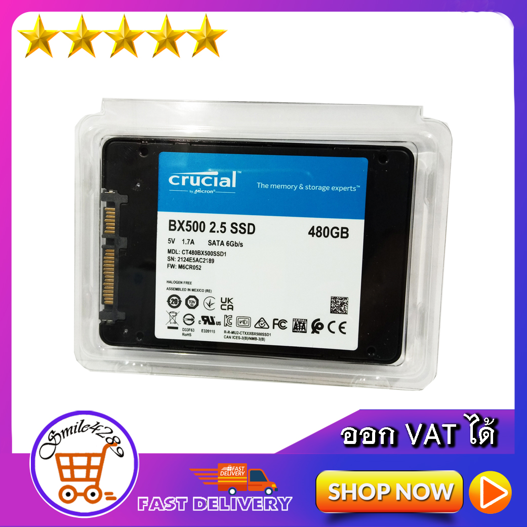 480GB SSD SATA CRUCIAL (BX500) 2.5 INCH SOLID STATE DRIVE 3YEAR BY ...