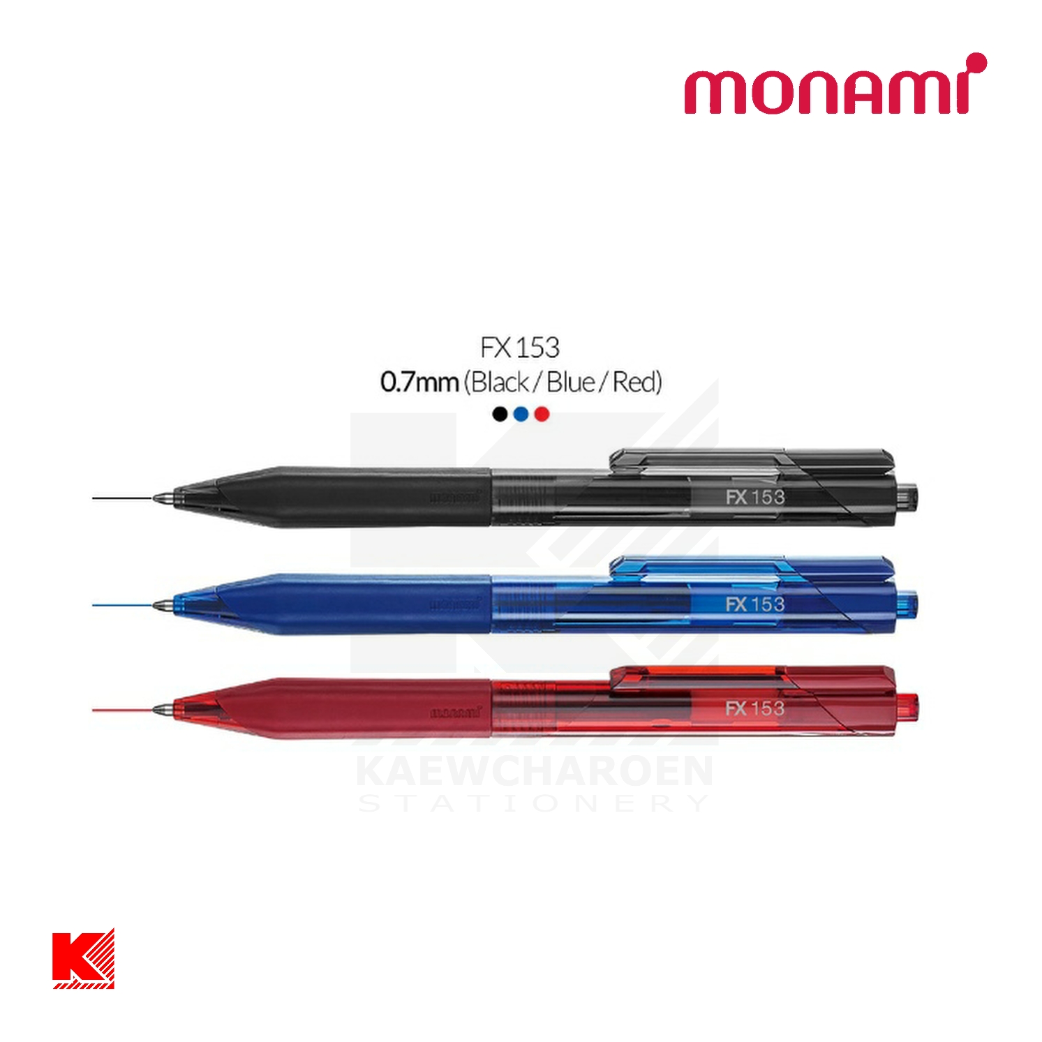Monami FX153 ปากกาลูกลื่น 0.5 0.7 - Kaewcharoen - ThaiPick