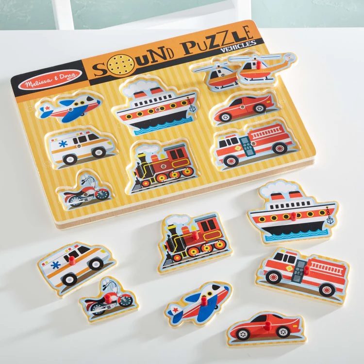 มีเสียง พัซเซิลมีเสียงรุ่นยานพาหนะ Melissa Doug Vehicles Sound Puzzle 8 ...