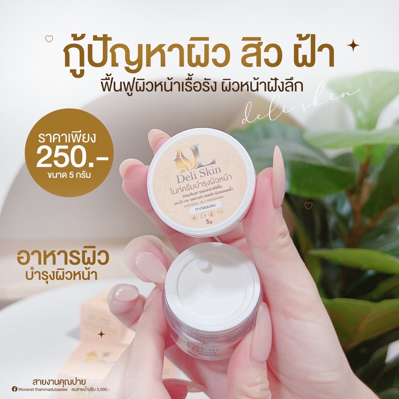 เดลิ สกิน ไนท์ ครีม Deli skin night cream ครีมดีแอล DL แพคเกจใหม่ ...