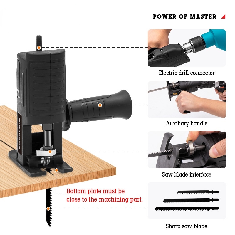 Electric Drill Modified To Electric Saw Reciprocating Jigsaw Adapter ...