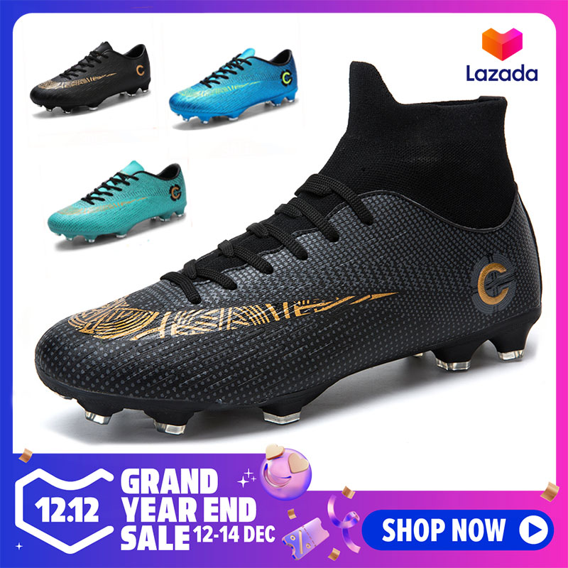 Shoe King (FG AG Size 32-48) Professional Stud Shoes Artificial Grass Soccer Shoes Sports ...