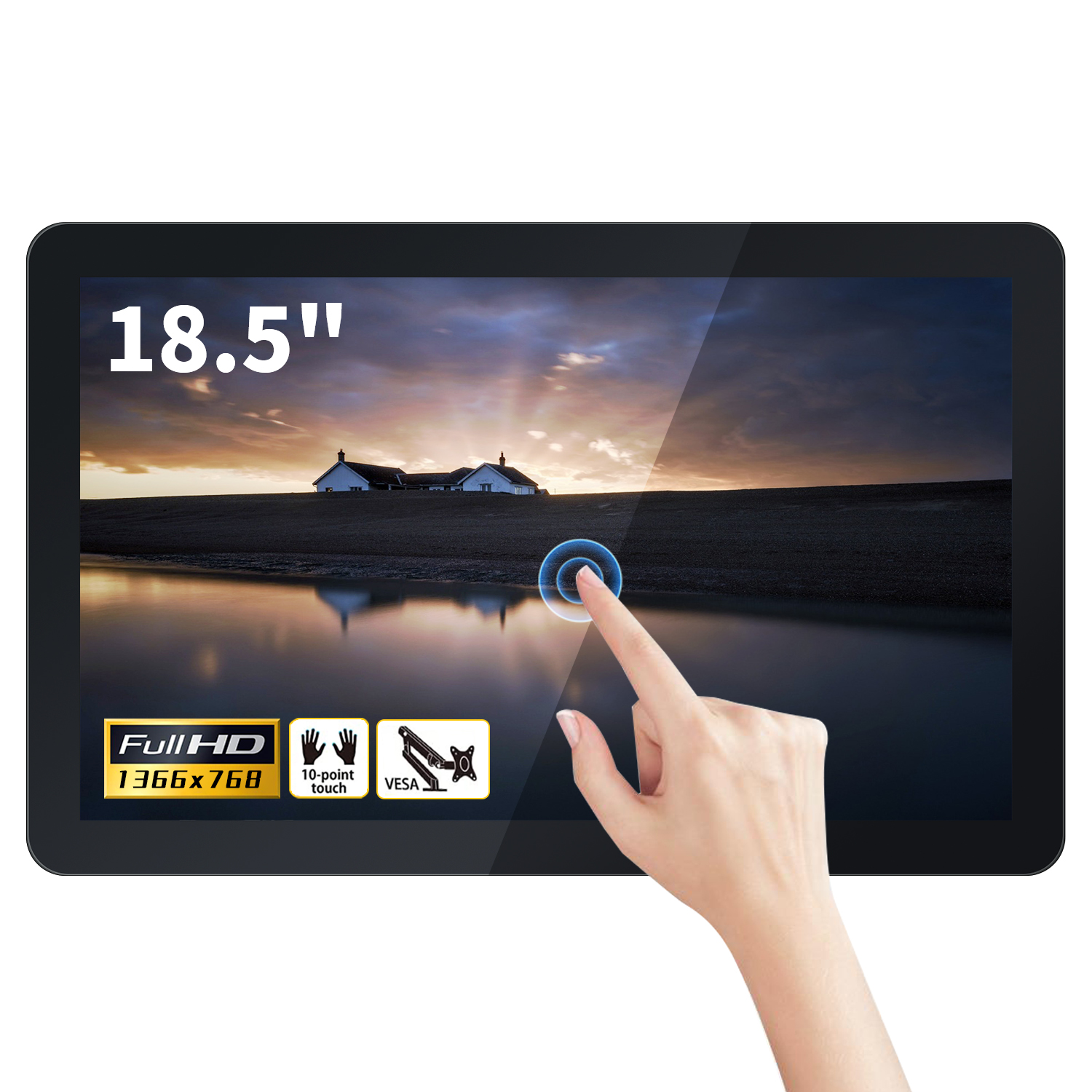 TouchWo 17 18 22 24 27 32 inch รูปแบบผนัง Touchscreen Monitors, 16:9 ...