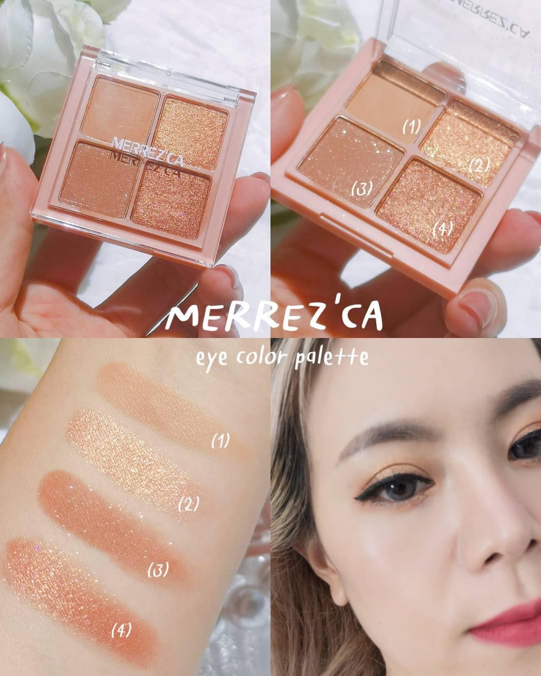 Merrez’ca Eye Color Palette เมอร์เรซกา อายแชโดว์ 4 เฉดสีในตลับเดียว พก ...