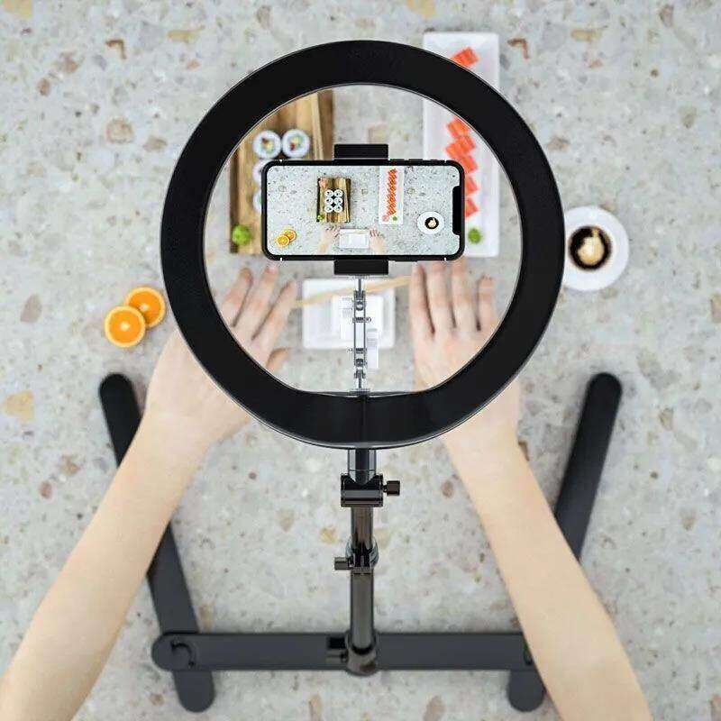 ไฟไลฟ์สด ไฟสตูดิโอ ไฟถ่ายรูปของวาง แบบบนลงล่าง ขาตั้งไลฟ์สดแสงไฟ3โหมดไฟLED27ซม.พร้อมขาตั้ง56cm ...