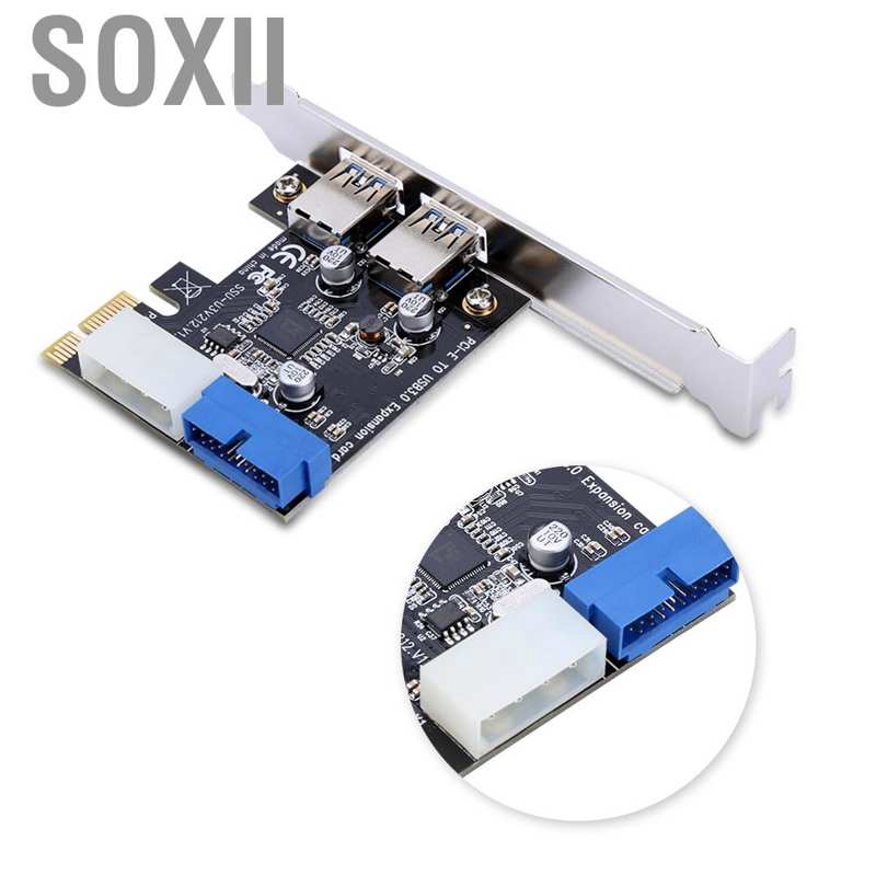 Soxii 2 Ports PCI-E to USB 3.0 HUB PCI Express Expansion 19pin ...