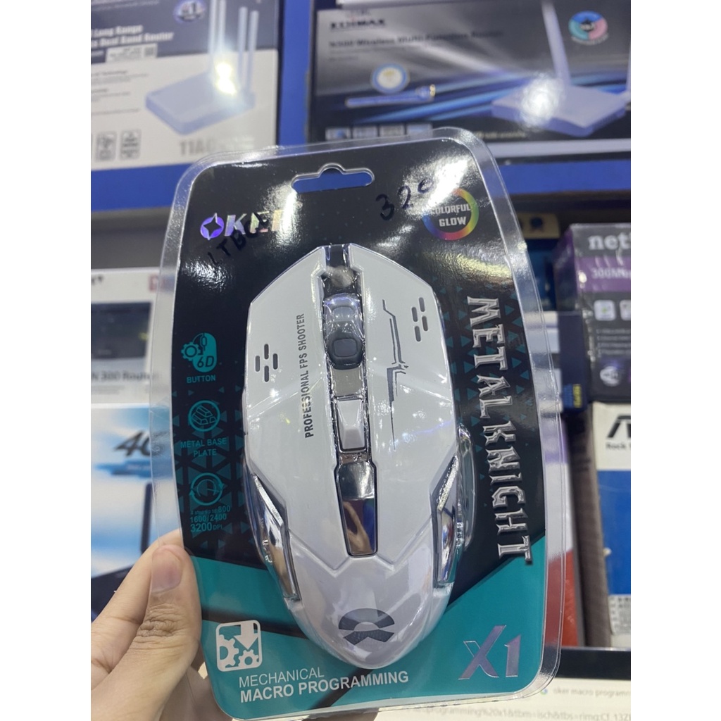 OKER GAMING MOUSE X-1 METAL KNIGHT Macro Programming Game Mouse ...