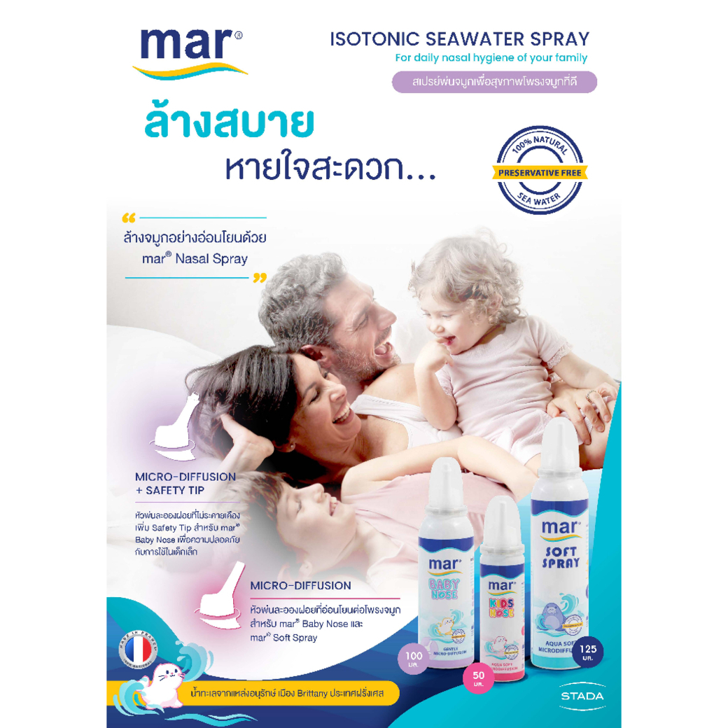 ของแท้ 100 MAR SOFT SPRAY สเปรย์สำหรับพ่นและล้างจมูกเพื่อสุขภาพโพรงจมูก ...