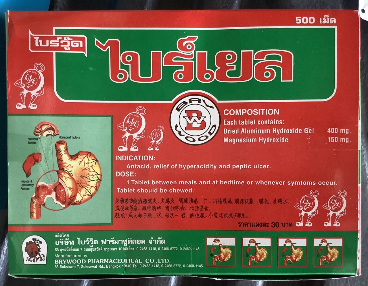 Brygel ไบร์เยล ชนิดเม็ด แก้ท้องอืด ท้องเฟ้อ บรรจุแผงละ 10 เม็ด จำนวน 50 ...