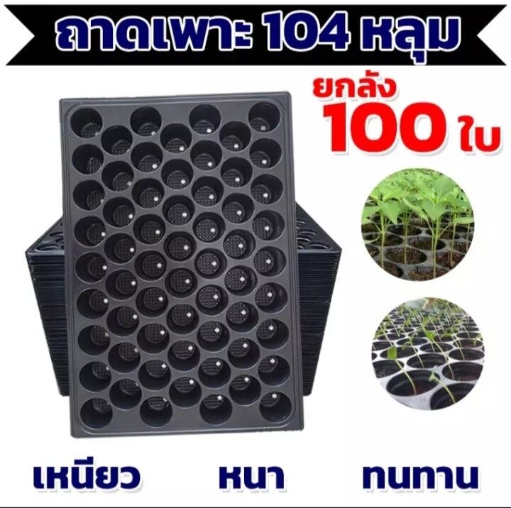 ยกลัง100ใบ ถาดเพาะกล้า104 หลุม ถาดเพาะกล้า หนา ทนทาน ใช้เพาะปลูกได้
