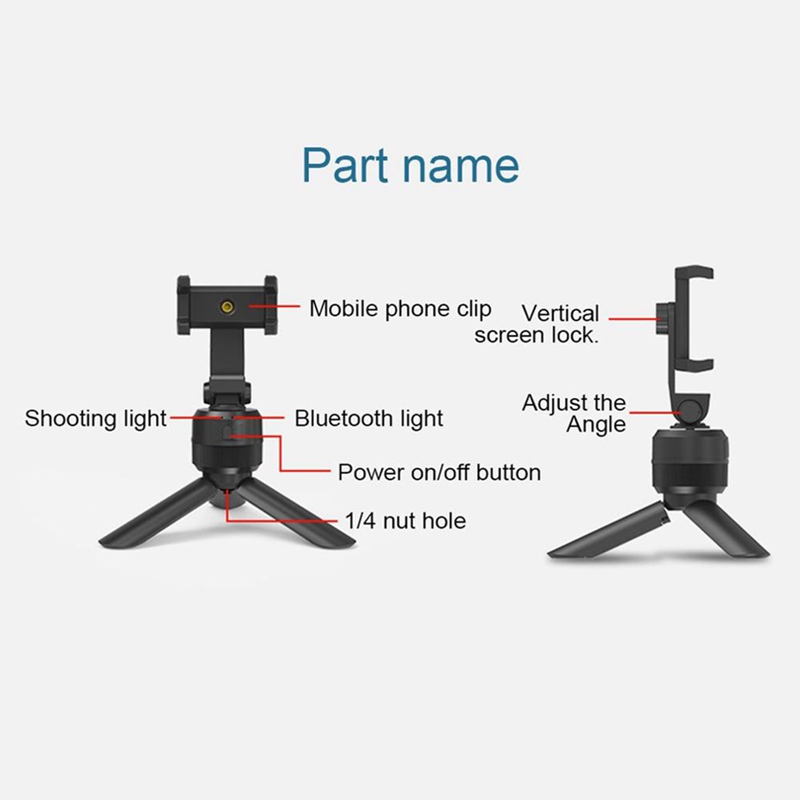 AI 3 in 1 Auto Smart Follow Selfie Stick Portable 360 Degree Rotation ...