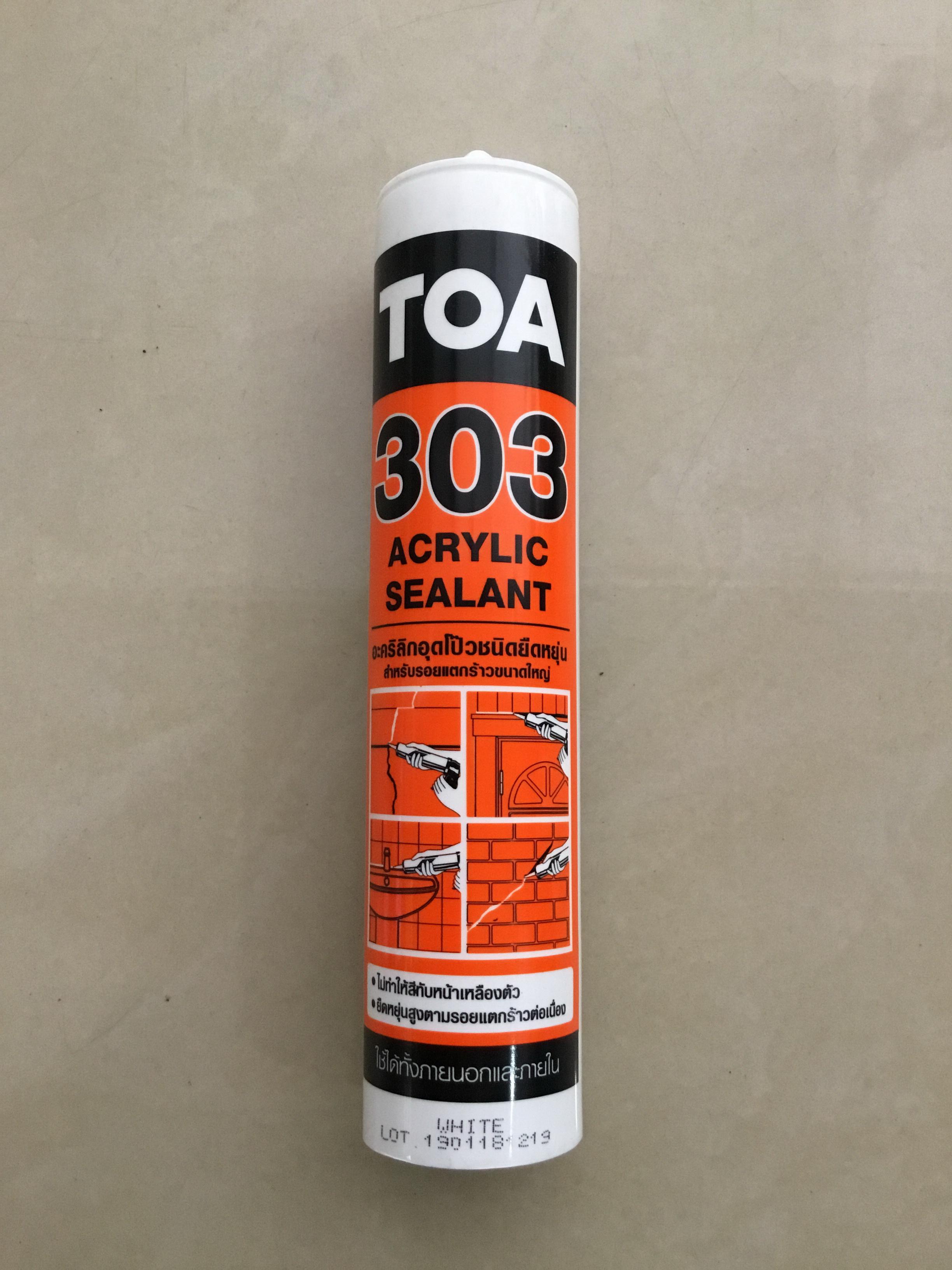 TOA 303 Acrylic Sealant อะครีลิคอุดโป๊วชนิดยืดหยุ่น 280มล. สีขาว - P.Sukapan - ThaiPick