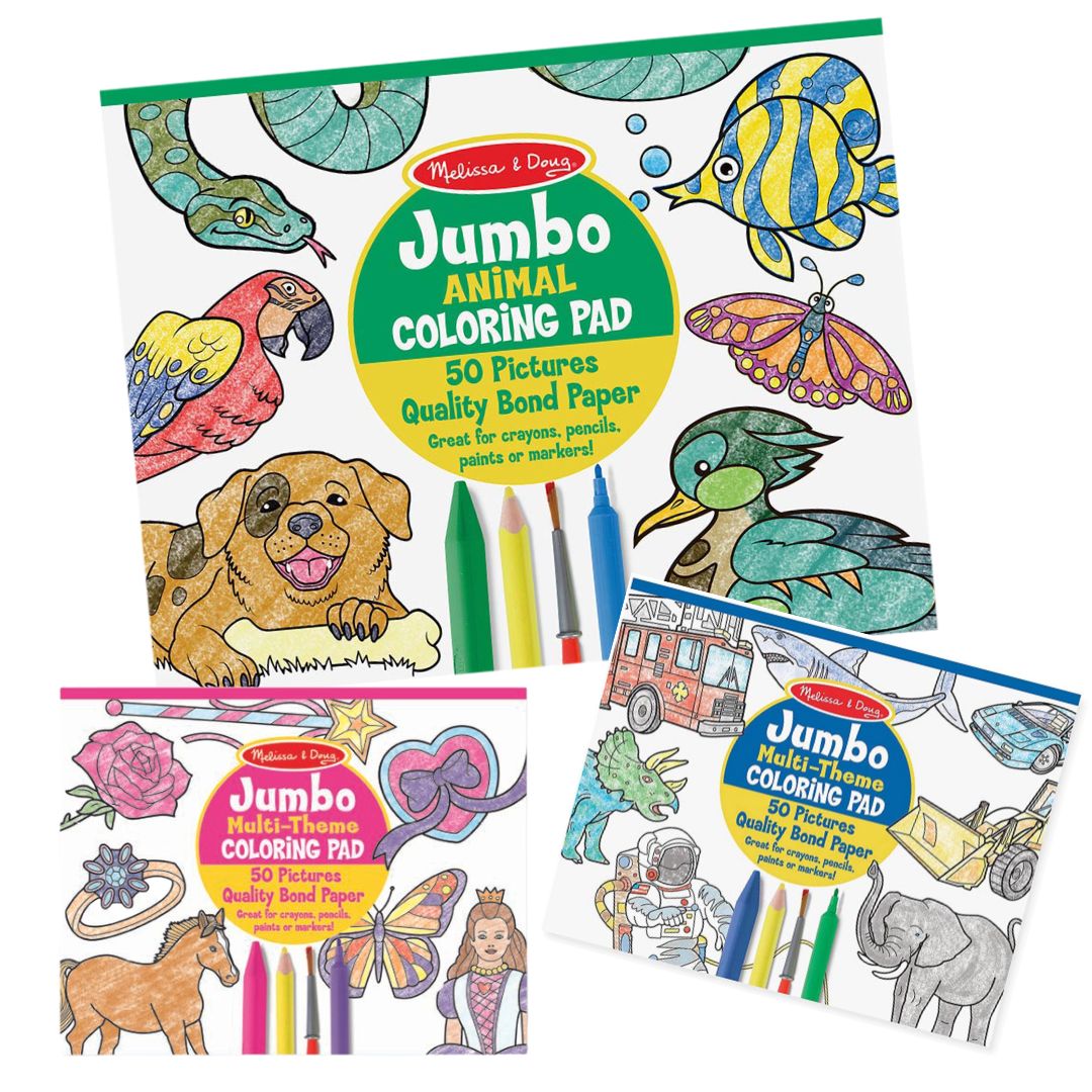 50แผ่นจัมโบ้ สมุดระบายสีจัมโบ้ รุ่นรถ สัตว์ เมือง Melissa Doug Jumbo ...