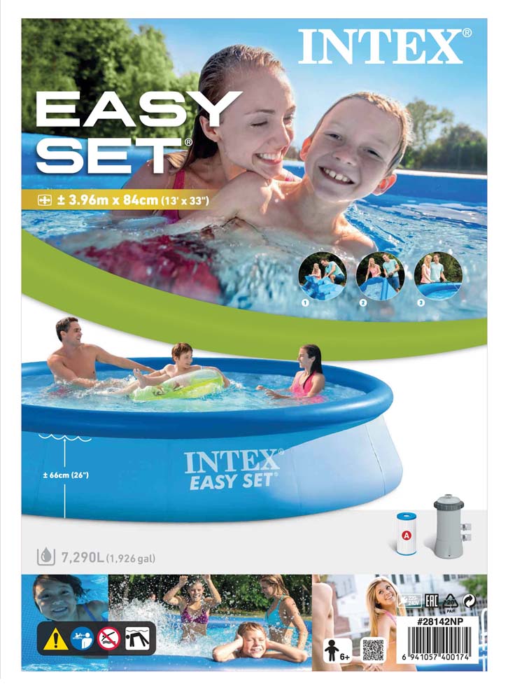 Intex 28143 สระน้ำ Easy Set 13 ฟุต (3.96 x 0.84 ม.) สระน้ำสูบไฟฟ้า ...