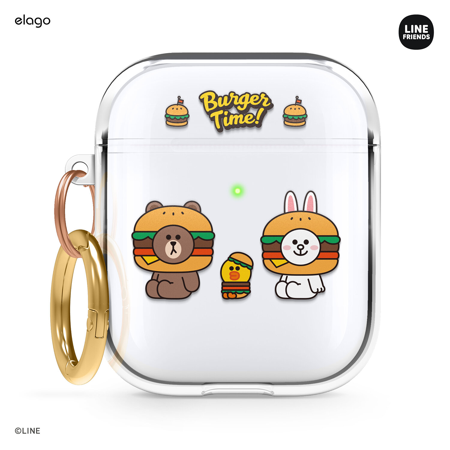 elago l LINE FRIENDS Burger Time AirPods Gen 1 2 Case เคส (elago X LINE ...