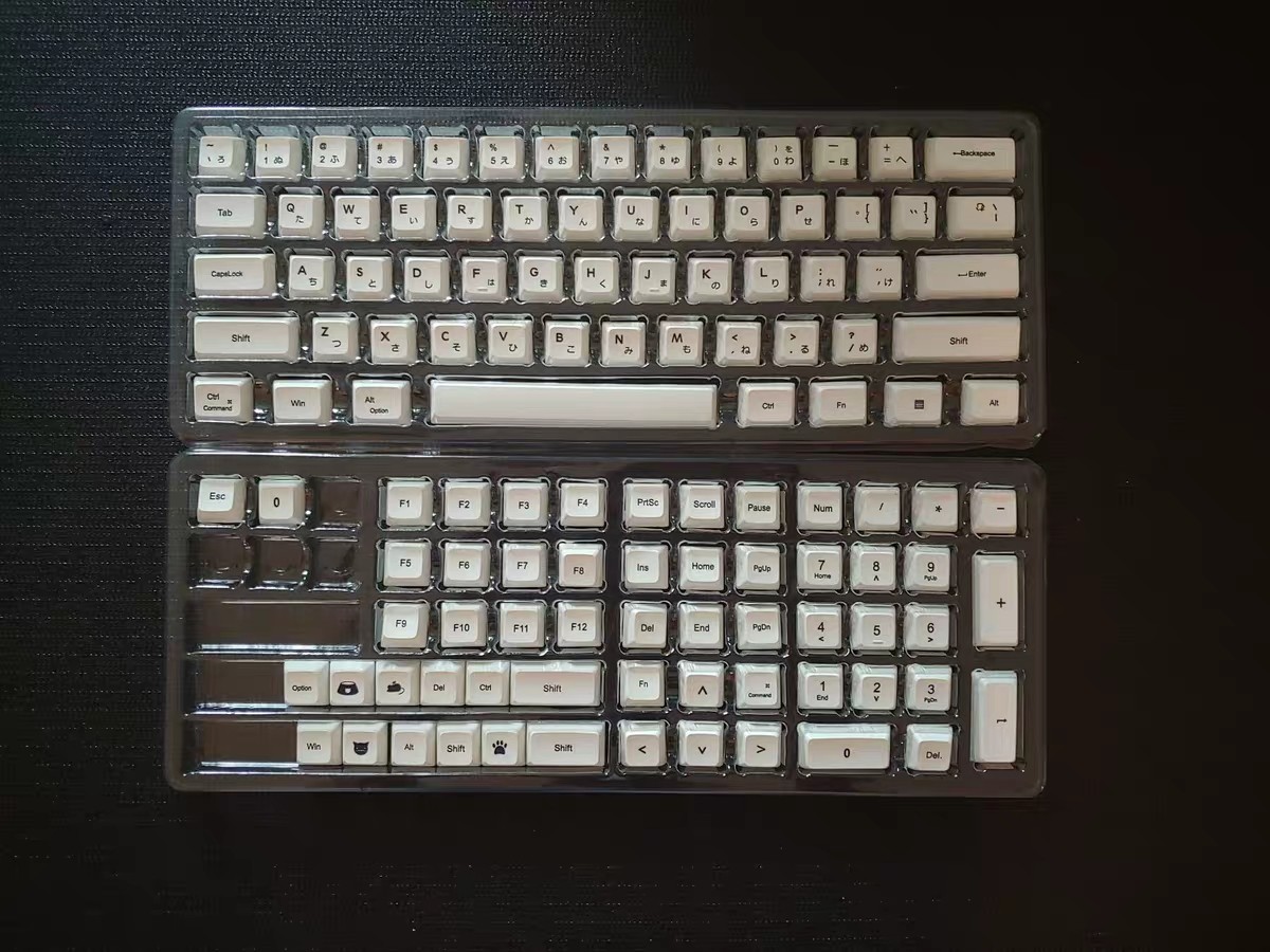 119Keys Black and White Japanese Keycaps XDA Profile PBT Material ...