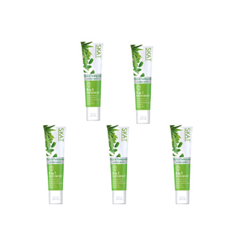 ยาสีฟันสมุนไพร ยาสีฟัน ลมหายใจสดชื่น มีฟลูออไรด์ 100g 5in1 SKAT Herbal ...